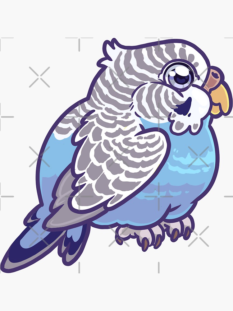 "Cute Chibi Blue Parakeet - Female" Sticker by itcouldbechibi | Redbubble