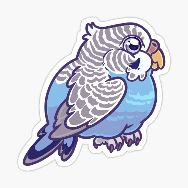 "Cute Chibi Blue Parakeet - Female" Sticker by itcouldbechibi | Redbubble