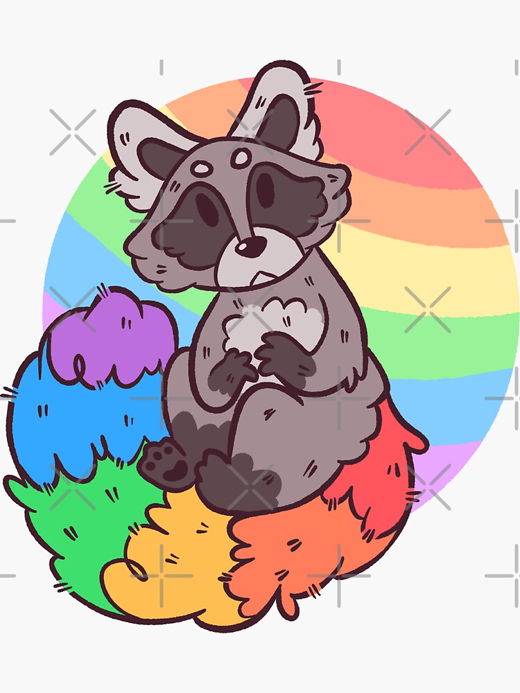 "Pride Raccoon RAINBOW" Sticker for Sale by Epoxxalypz | Redbubble