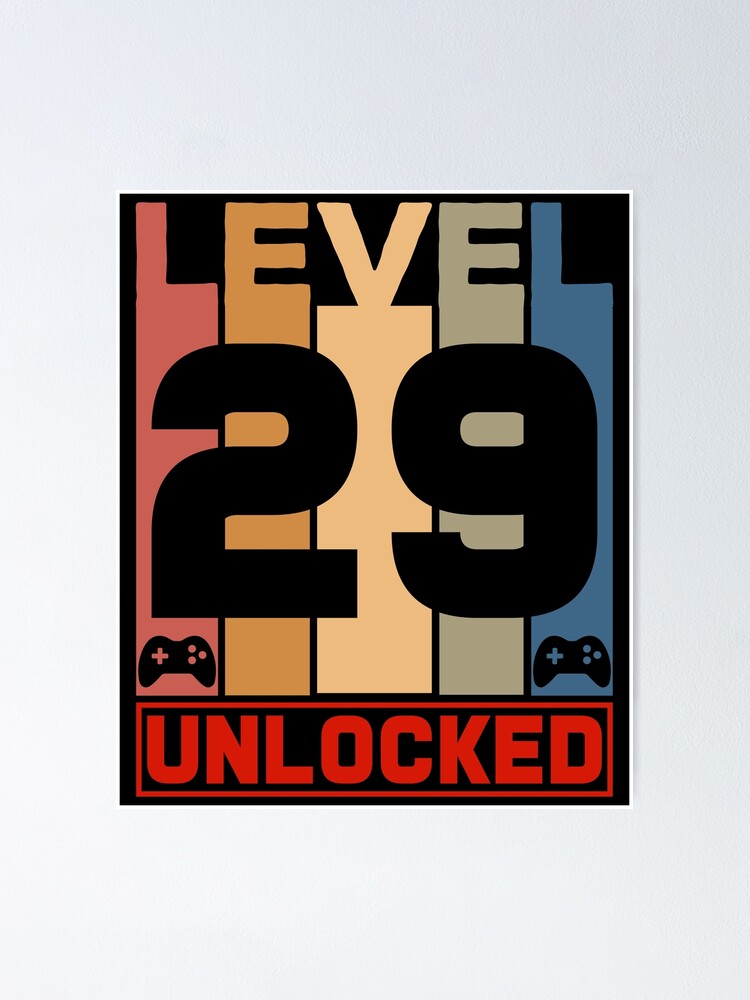 "Level 29 Unlocked - Born in 1992 Gaming - 29th Birthday Anniversary ...