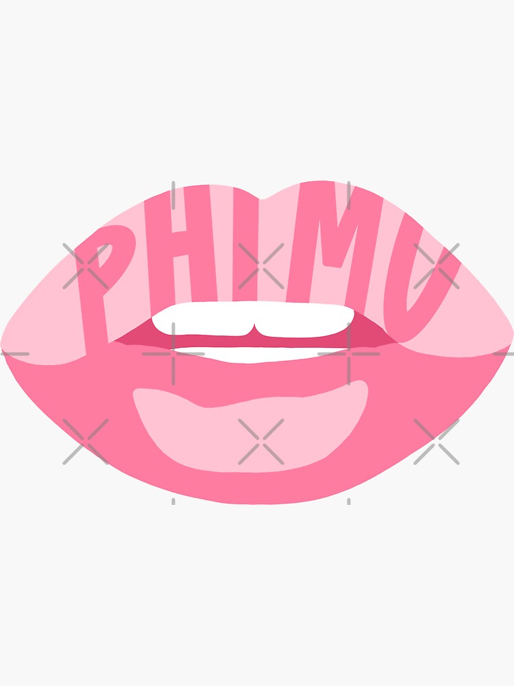 "pink phi mu lips" Sticker for Sale by lizziesumner | Redbubble