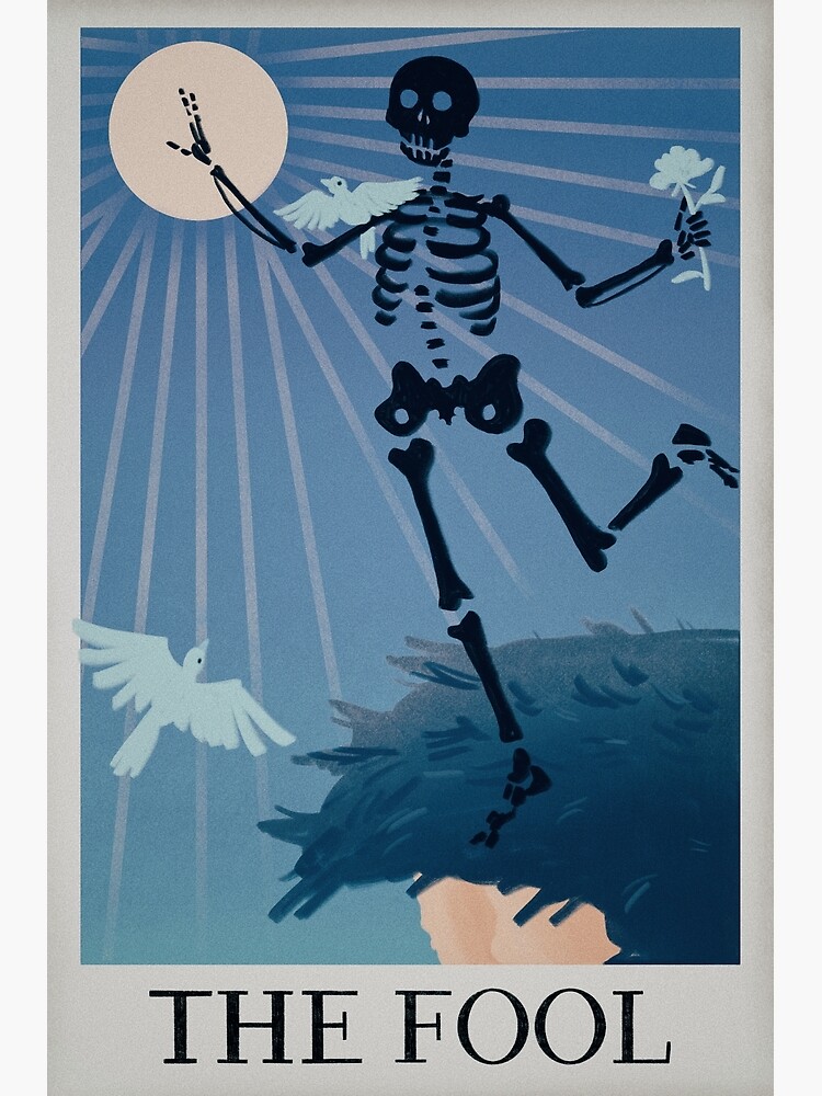 "tarot card fool with skeleton " Poster for Sale by Limory | Redbubble