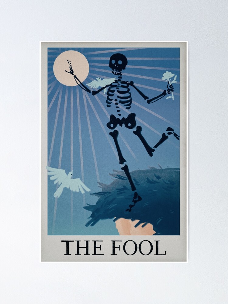 "tarot card fool with skeleton " Poster for Sale by Limory | Redbubble