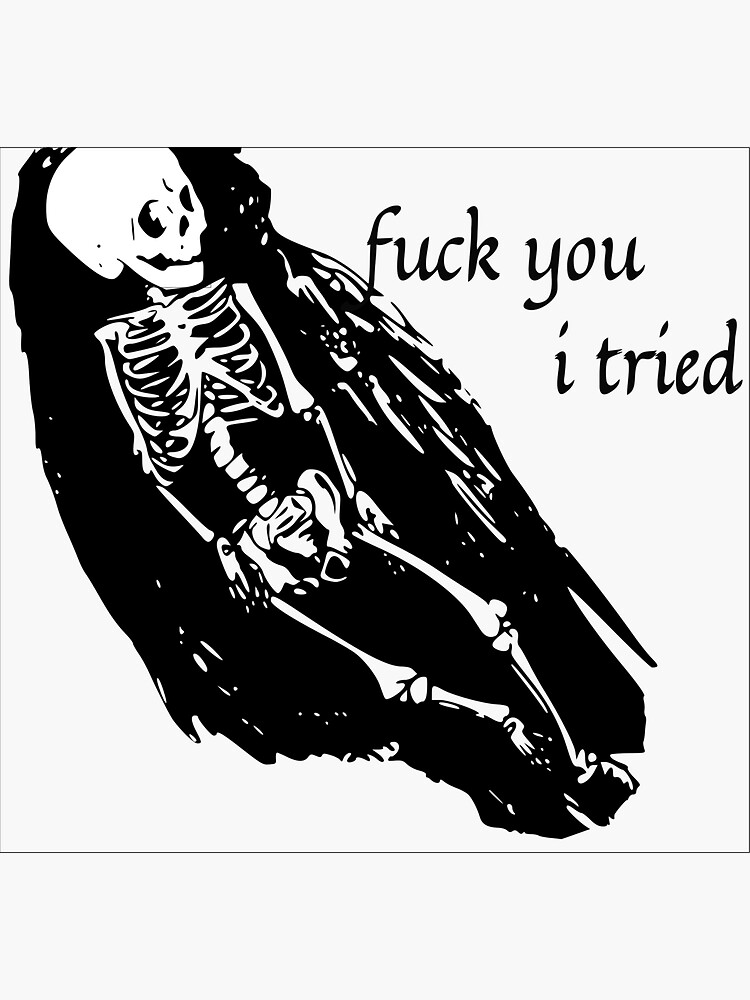 "aesthetic sad skeleton quote" Sticker for Sale by Kawaiihaka | Redbubble