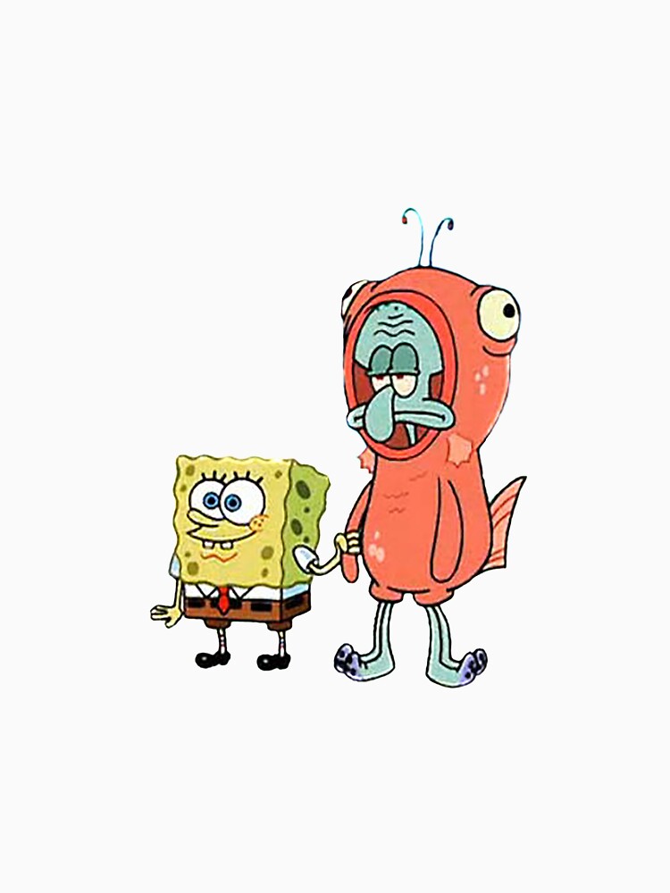 "SpongeBob & Squidward in a pink salmon suit" T-shirt for Sale by ...