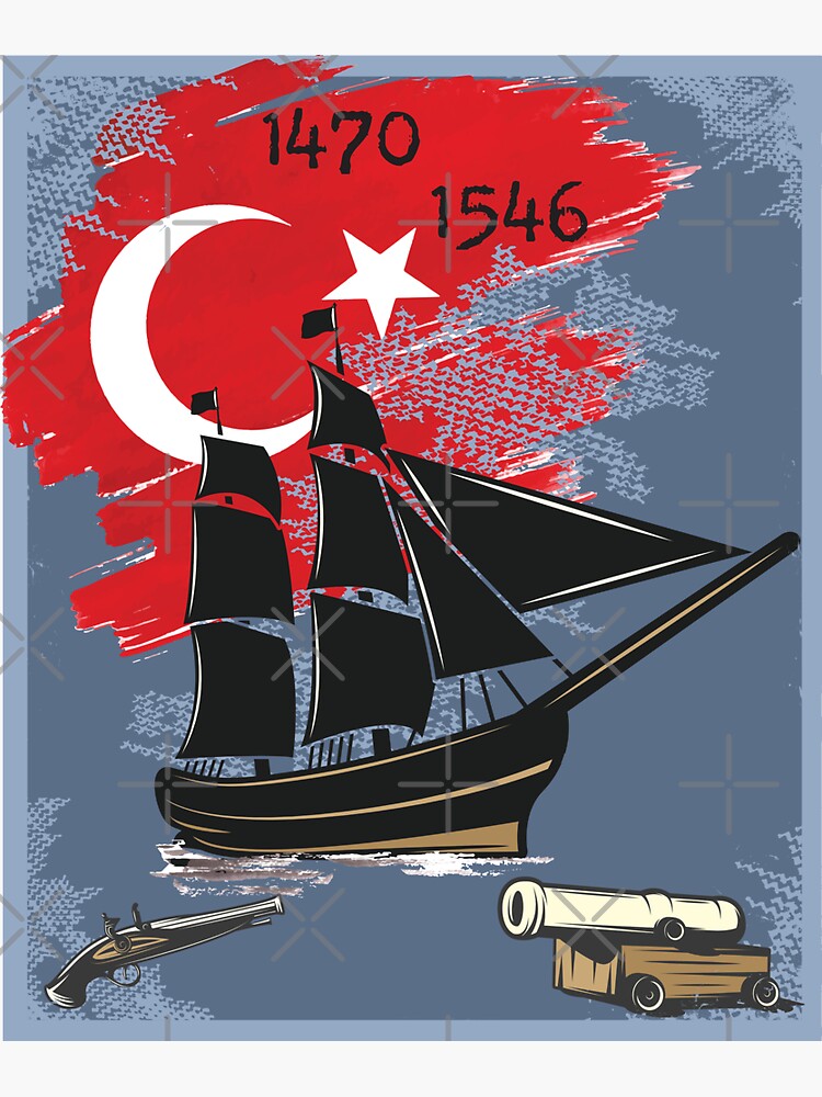 "Captain Barbarossa's ship - red beard - Hayreddin " Sticker for Sale ...