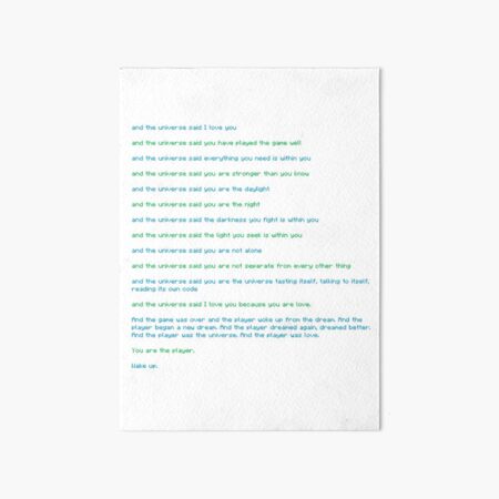 "Minecraft end poem" Art Board Print for Sale by AlixH74 | Redbubble