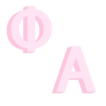 "Phi and Alpha Greek Letter Pack Pink 3D" Sticker for Sale by ...