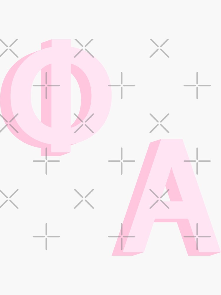 "Phi and Alpha Greek Letter Pack Pink 3D" Sticker for Sale by ...