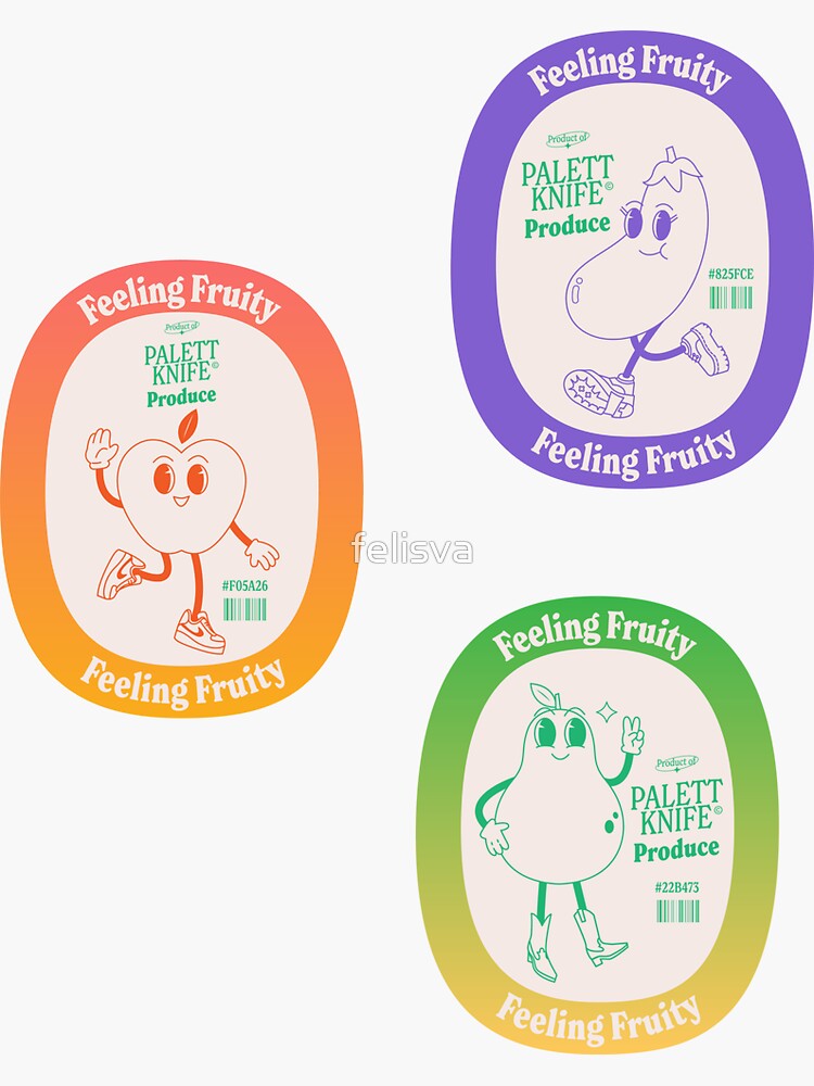 "Feeling Fruity: Sticker Set" Sticker by felisva | Redbubble