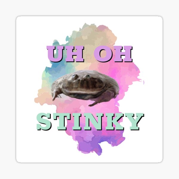 "Uh Oh Stinky Frog" Sticker for Sale by auraomen | Redbubble