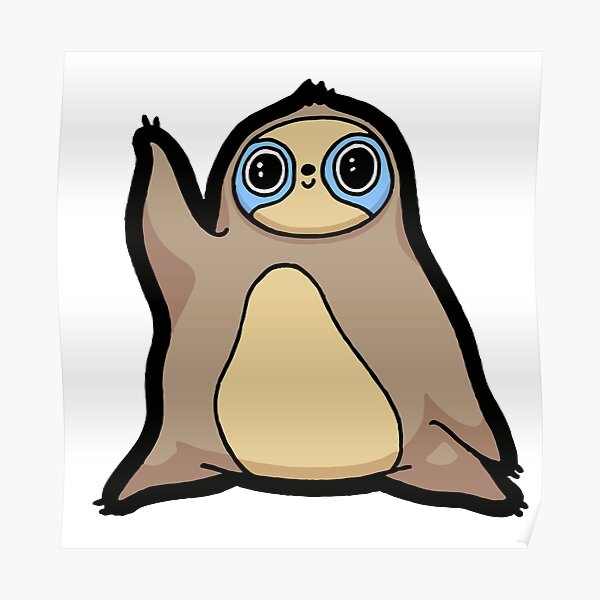 "Cute Waving Sloth" Poster by DaDoodledrawing | Redbubble