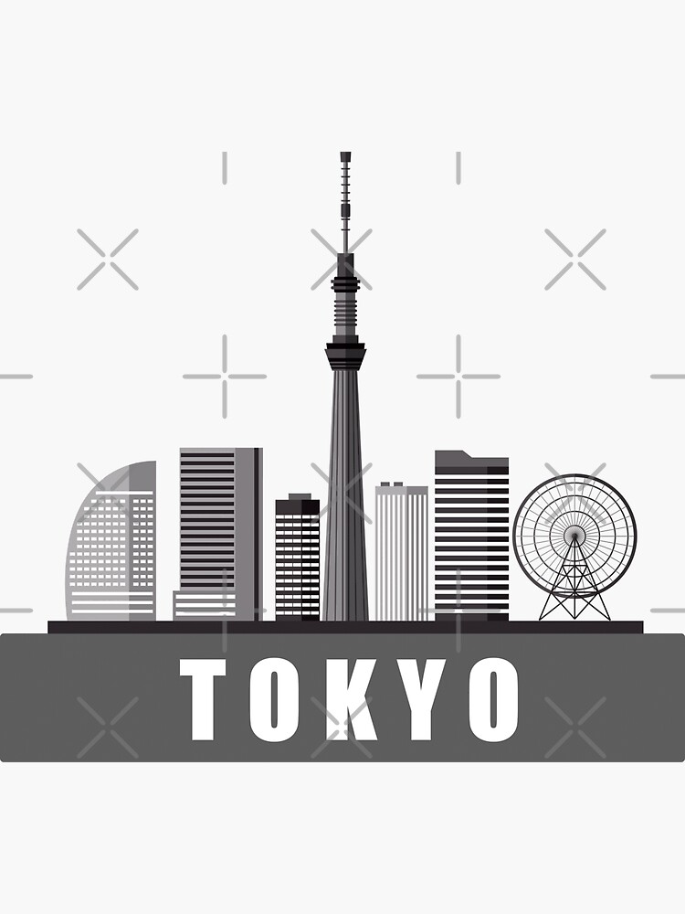 "Tokyo skyline" Sticker for Sale by AdelDa19 | Redbubble