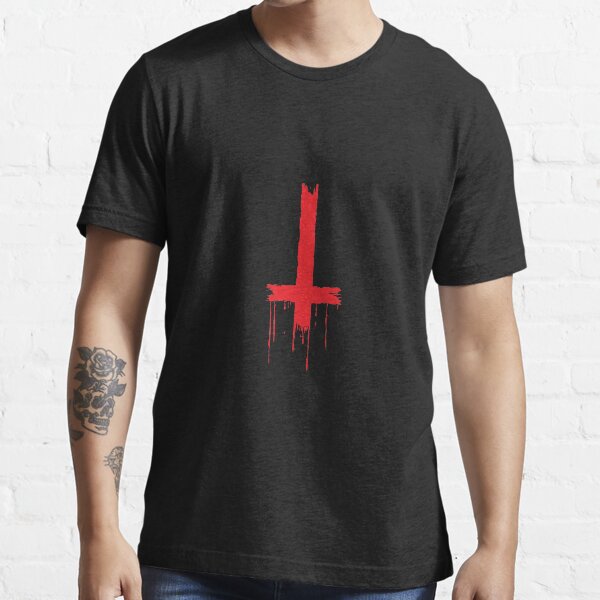"Upside Down Inverted Cross" T-shirt for Sale by slinkardru | Redbubble ...