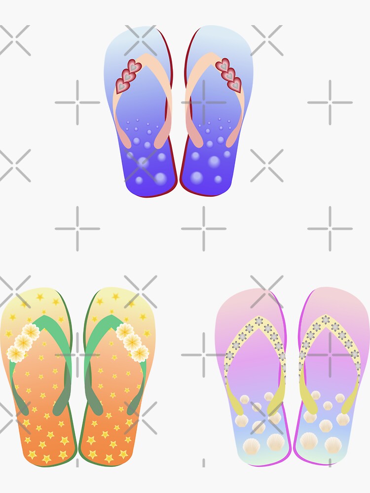 "Flip-flops Pack" Sticker for Sale by WinLoveDesigns | Redbubble