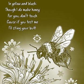 "Bumble Bee Poem " Sticker for Sale by SpacecatStudios | Redbubble
