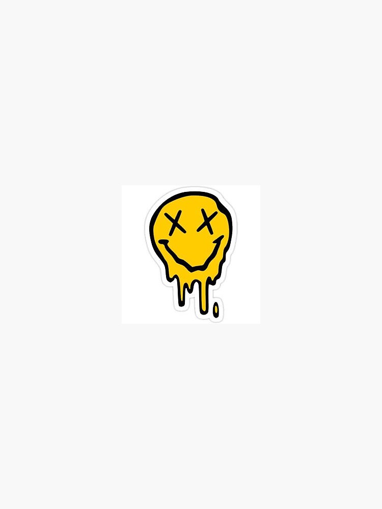 "Drippy Smiley Face" Sticker for Sale by Javens-Digita | Redbubble