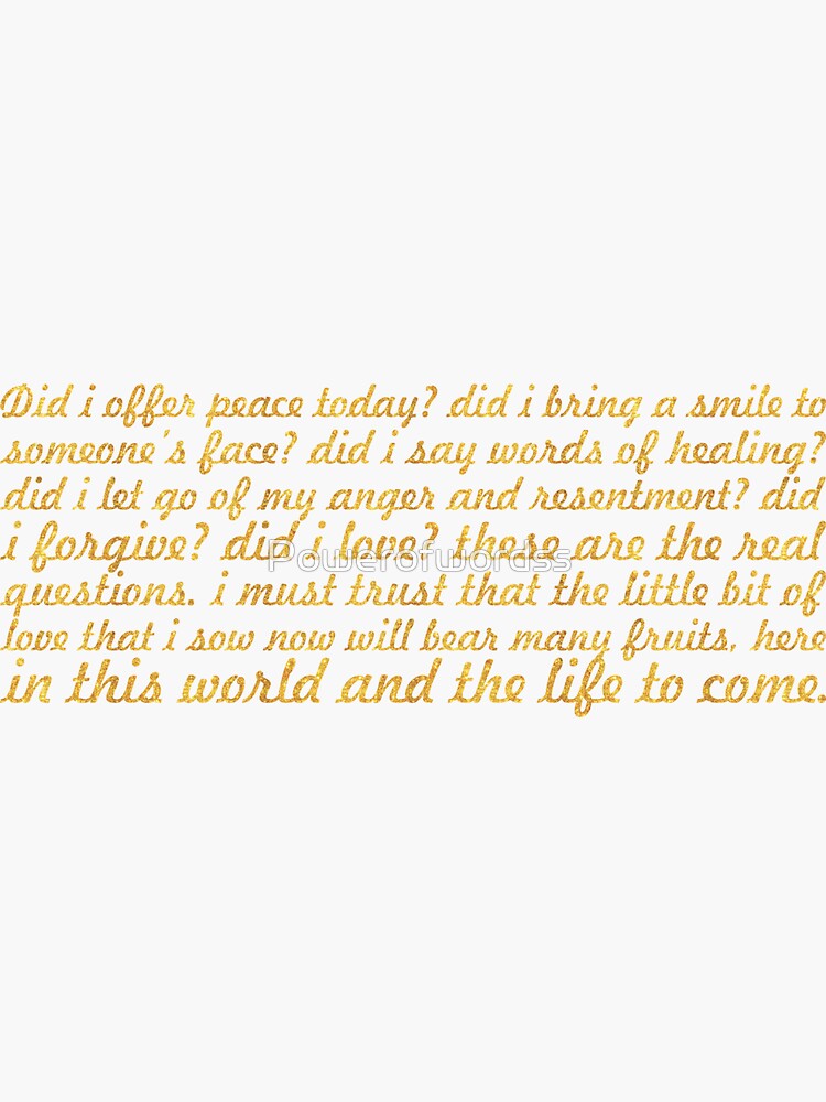 "Did i offer peace today... “Henri Nouwen” Inspirational Quote" Sticker ...