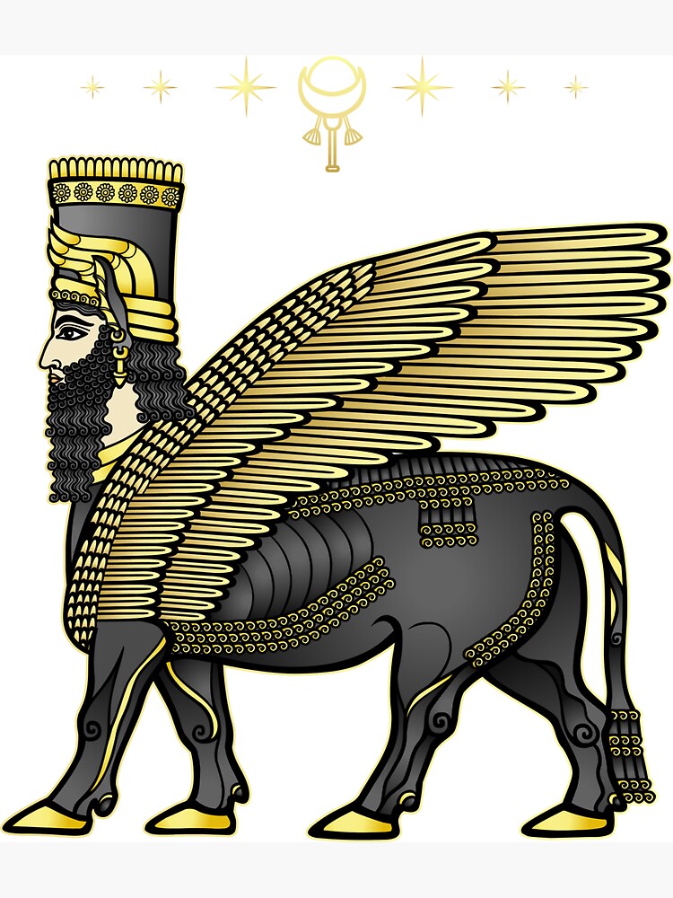 "Animation drawing: image of the Assyrian mythical deity Shedu: a ...