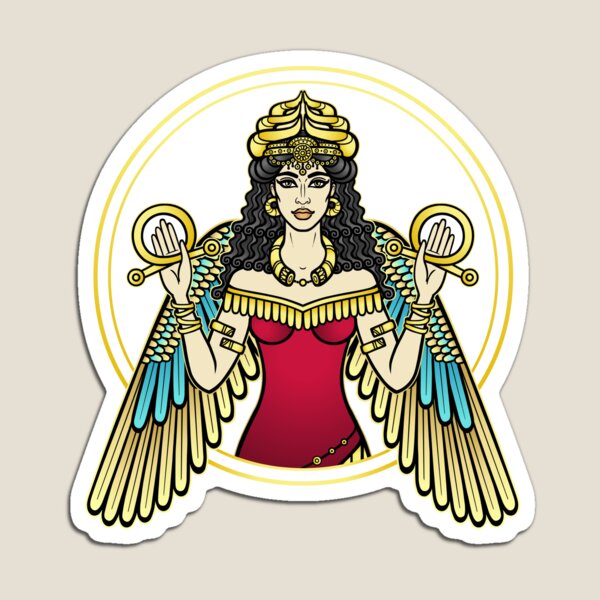 "Cartoon color drawing: beautiful woman in a horned crown, a character ...