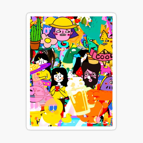 "Cool cartoons sticker?" Sticker by artgitanjali | Redbubble