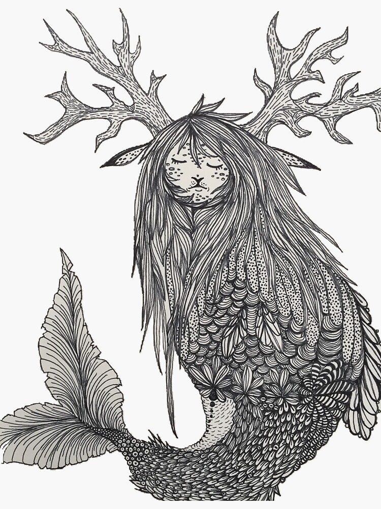 "Swamp mermaid " Sticker by LaCucaracha | Redbubble