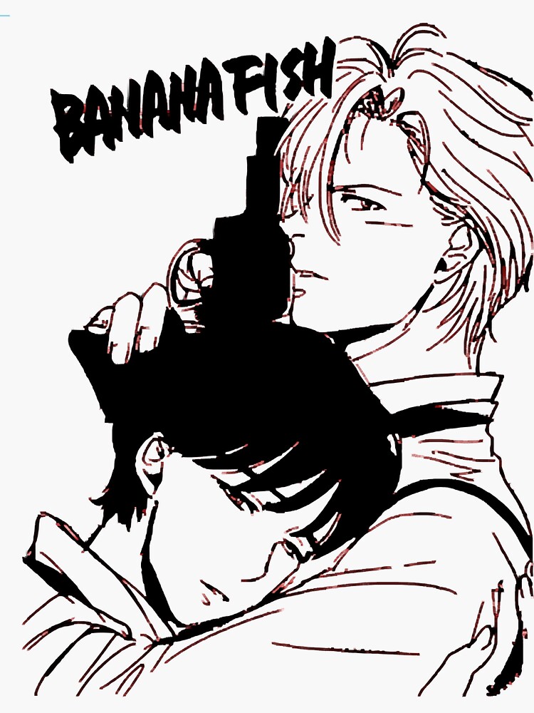"Banana Fish Eiji Okumura and Ash Lynx " Sticker for Sale by rgusenTaevyn | Redbubble