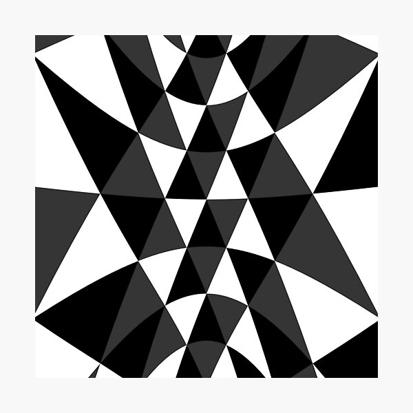 "Op Art Black White Gray Warped Perspective Triangle" Photographic ...