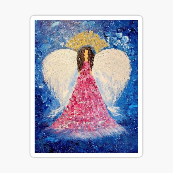 "PRETTY IN PINK ANGEL - for Marisa " Sticker by andreharris95 | Redbubble