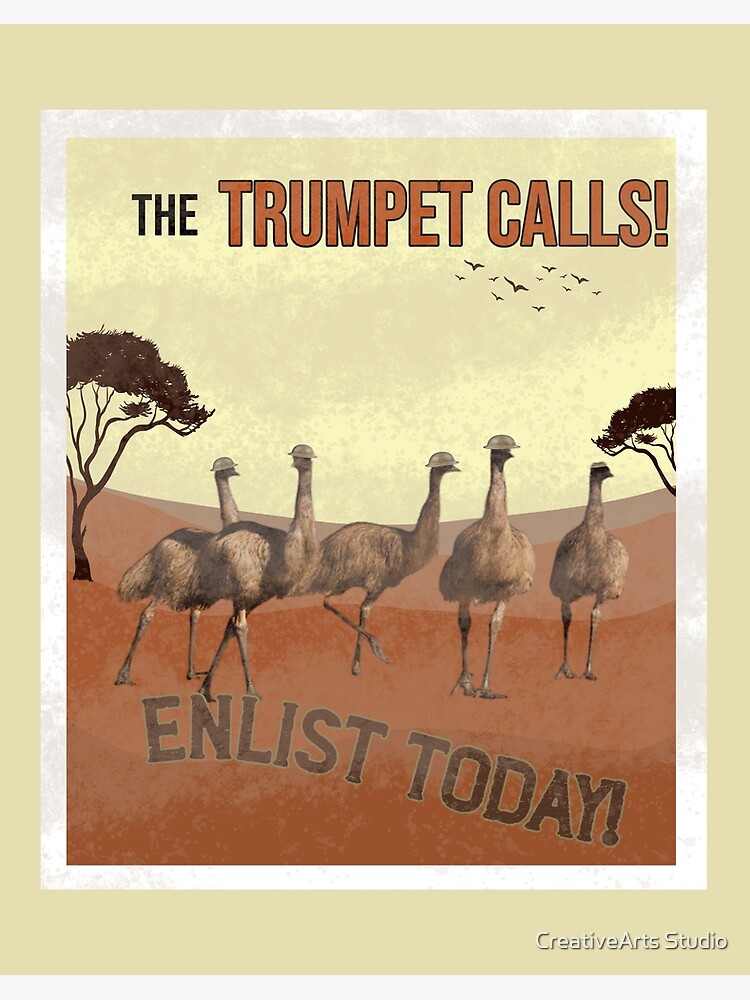 "The Great Emu War - Vintage War Poster Enlist" Art Board Print for ...