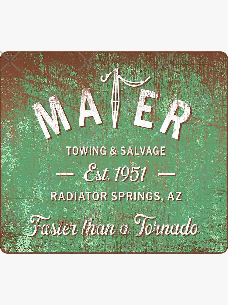 "Mater Towing & Salvage" Sticker for Sale by parkadventure | Redbubble