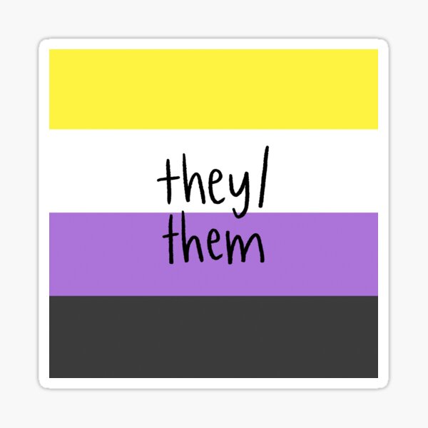 "They/Them Pronouns (Flag)" Sticker for Sale by annabelnied | Redbubble