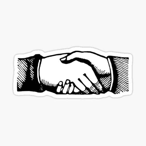 "Vintage Handshake Hands Illustration" Sticker for Sale by hiway9 ...