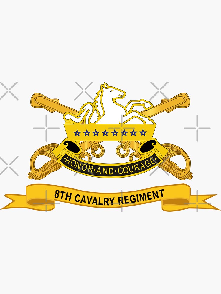 "Army - 8th Cavalry Regiment w Br - Ribbon" Sticker for Sale by ...
