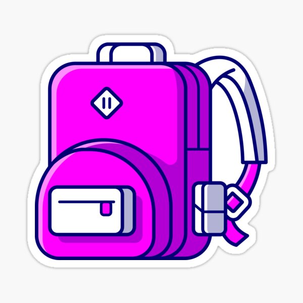 "Pink Backpack" Sticker for Sale by hakimpod | Redbubble