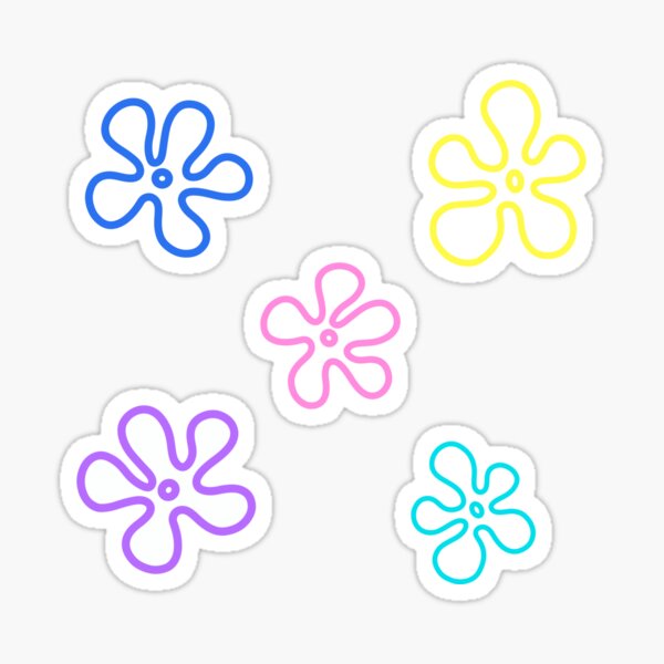 "SpongeBob flowers" Sticker for Sale by taylormendez | Redbubble