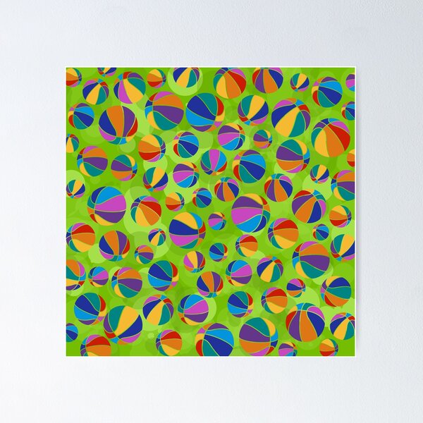 "Basketballs Colorful pattern" Poster for Sale by k9printart | Redbubble