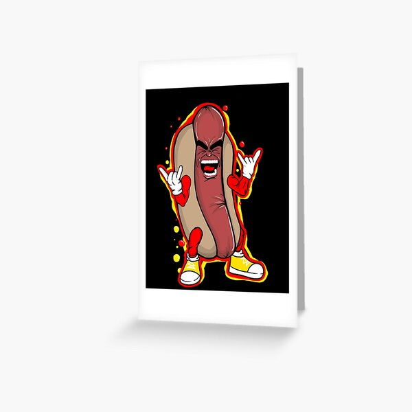 "heavy metal hot dog" Greeting Card for Sale by gjnilespop | Redbubble