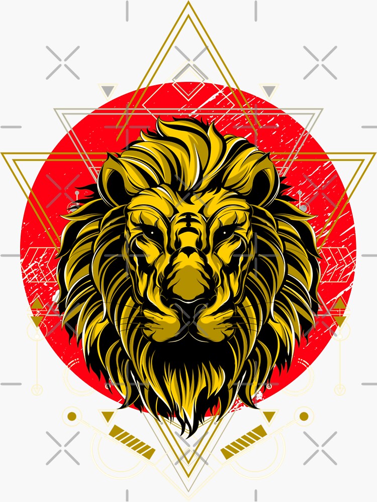 "GOLDEN LION" Sticker for Sale by Sarabinala | Redbubble