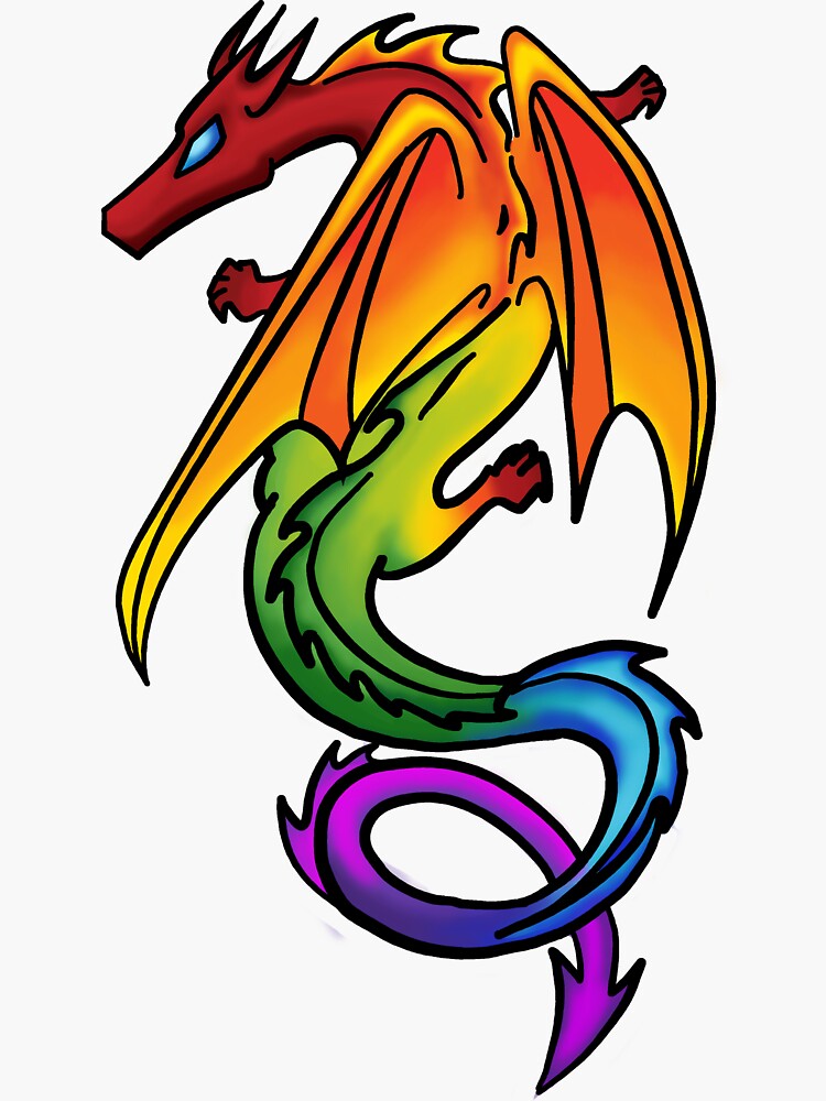 "Rainbow LGBT Pride Dragon" Sticker for Sale by MythicalPride | Redbubble