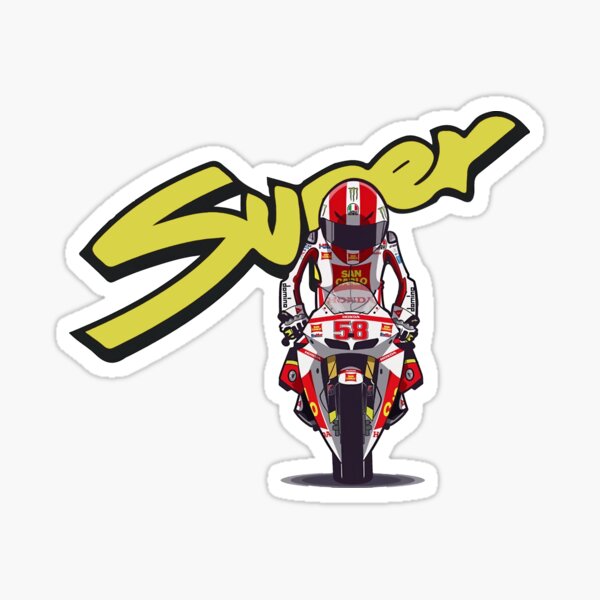 "Marco simoncelli 38 T-Shirt" Sticker for Sale by pasamas | Redbubble