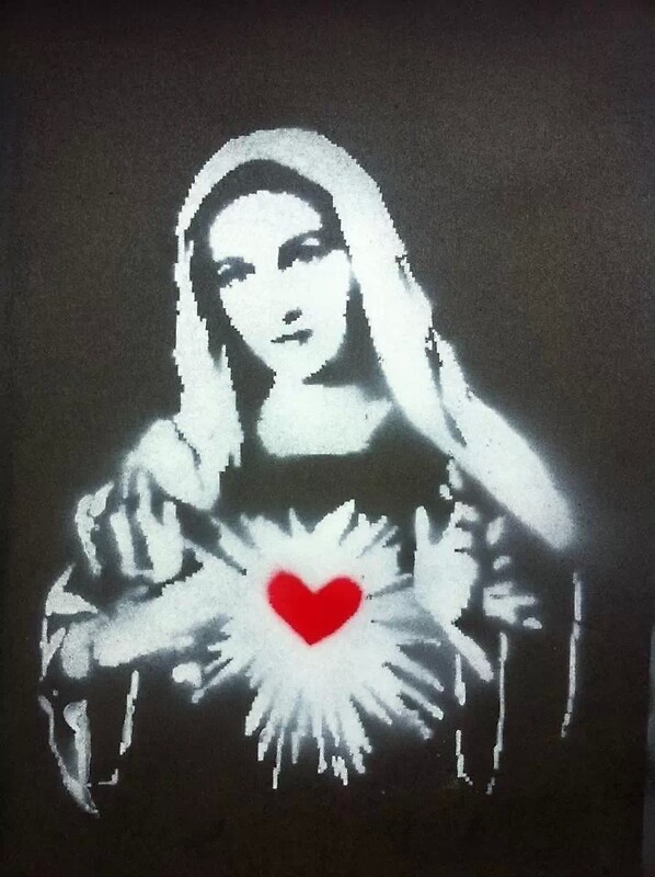 "Virgin Mary stencil " by DaveHooper | Redbubble