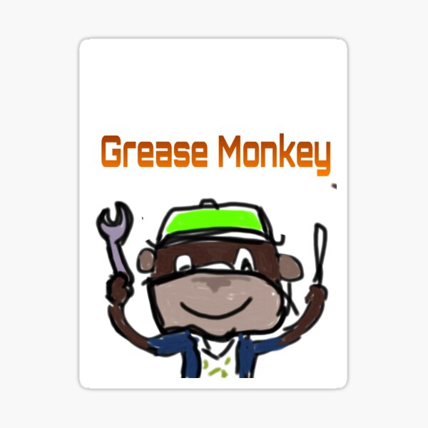 "Grease Monkey" Sticker for Sale by MoMoJaJa | Redbubble