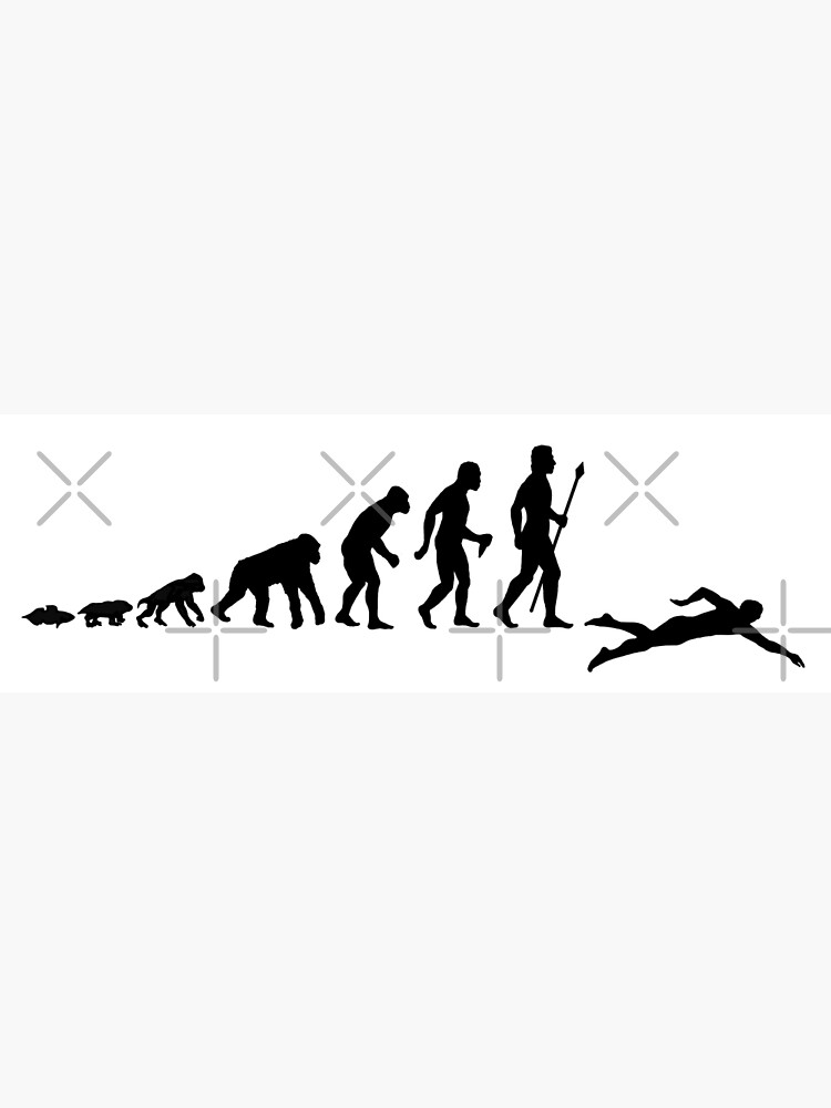 "Swimming Evolution Of Man" Poster by BeyondEvolved | Redbubble