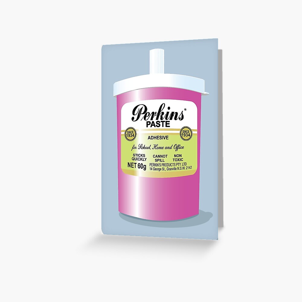 "Perkins Paste" Greeting Card for Sale by CarvedGreenman | Redbubble