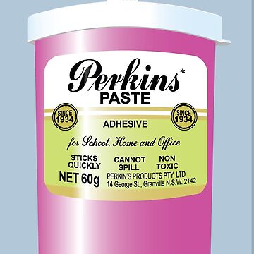 "Perkins Paste" Sticker for Sale by CarvedGreenman | Redbubble