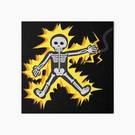 "Electrocuted human skeleton cartoon" Art Board Print for Sale by ...