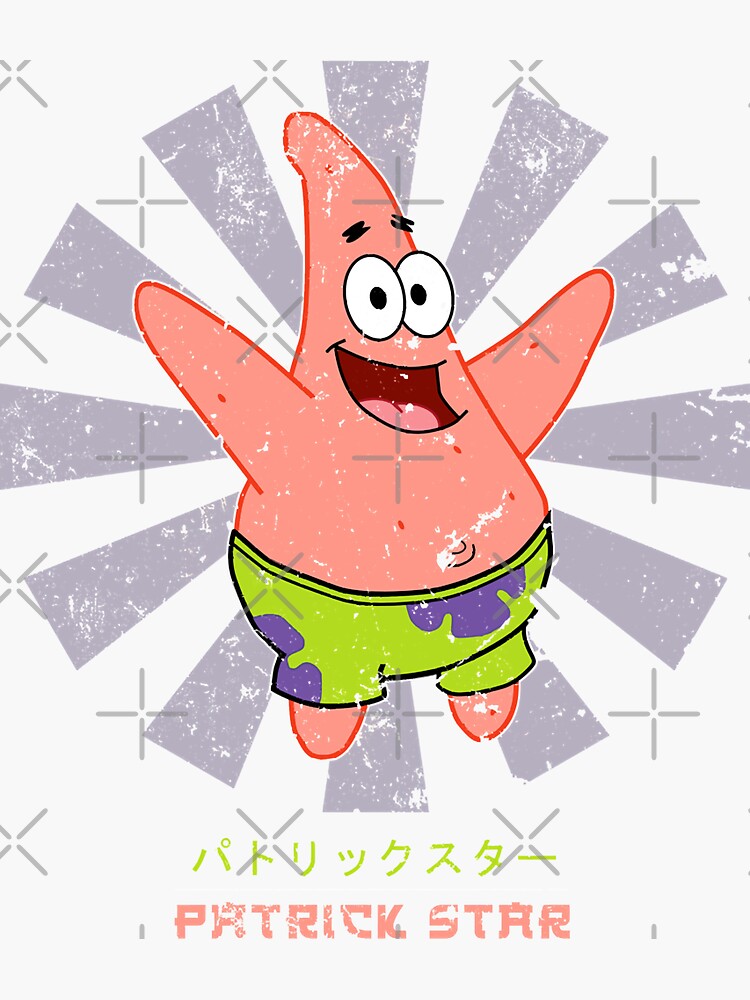 "Patrick Star Retro Japanese Spongebob Yellow Best Friends Squarepants ...