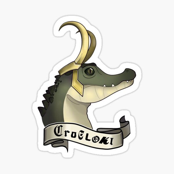 "Crocloki - Loki Lizard" Sticker for Sale by Skelli-Toon | Redbubble