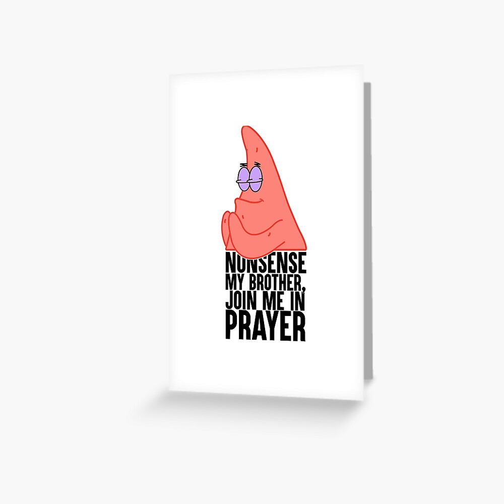Tarjetas de felicitación «Patrick Star rezando Únete a mí en oración ...